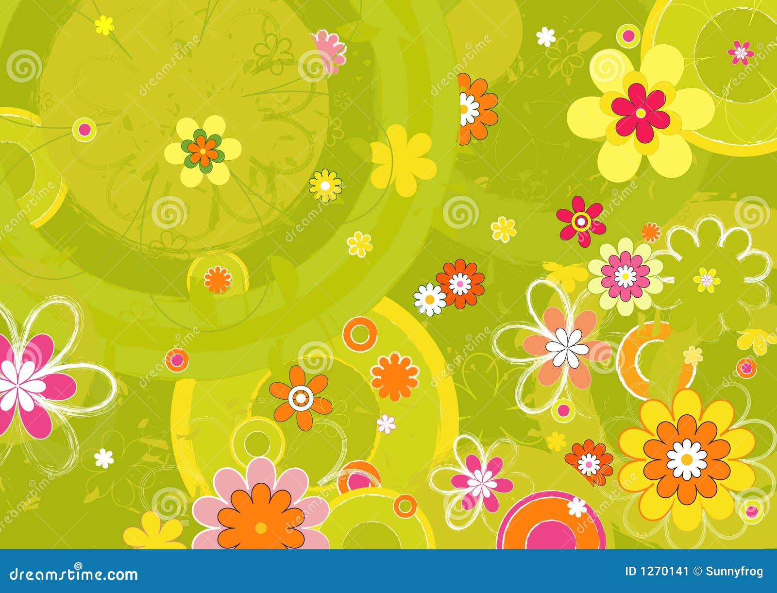 Many flowers,vector stock vector. Illustration of composition - 1270141