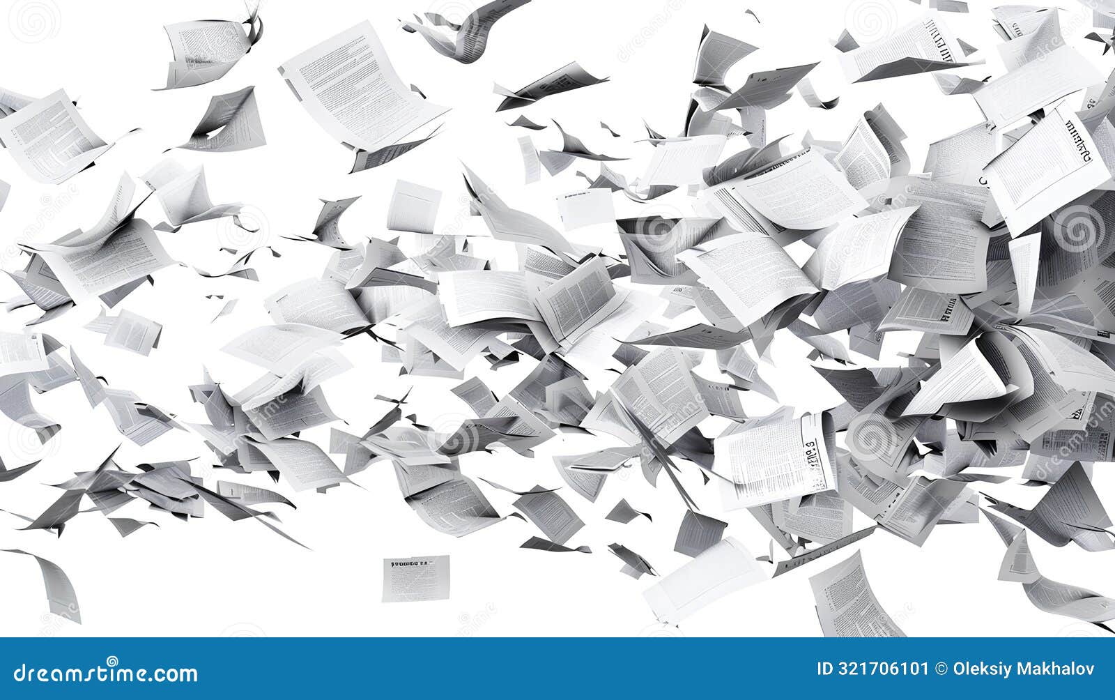 Many Flying Newspapers on White Background Stock Illustration ...