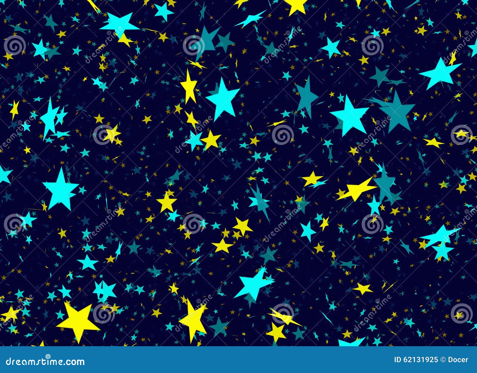 Many Flying Stars on Blue Background Stock Illustration - Illustration ...