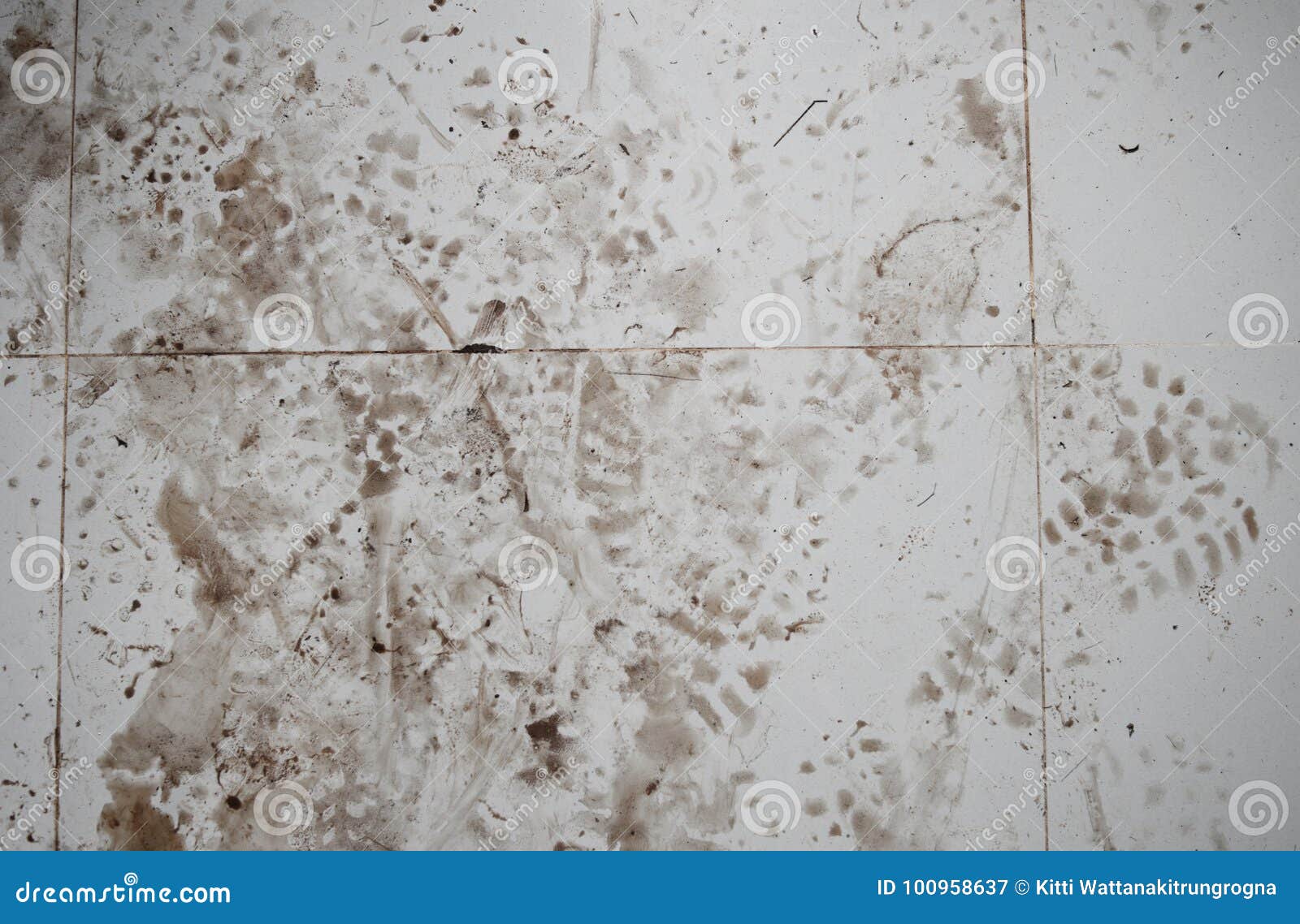 Many Foot Print on Tile Floor Stock Image - Image of vintage, footprint ...