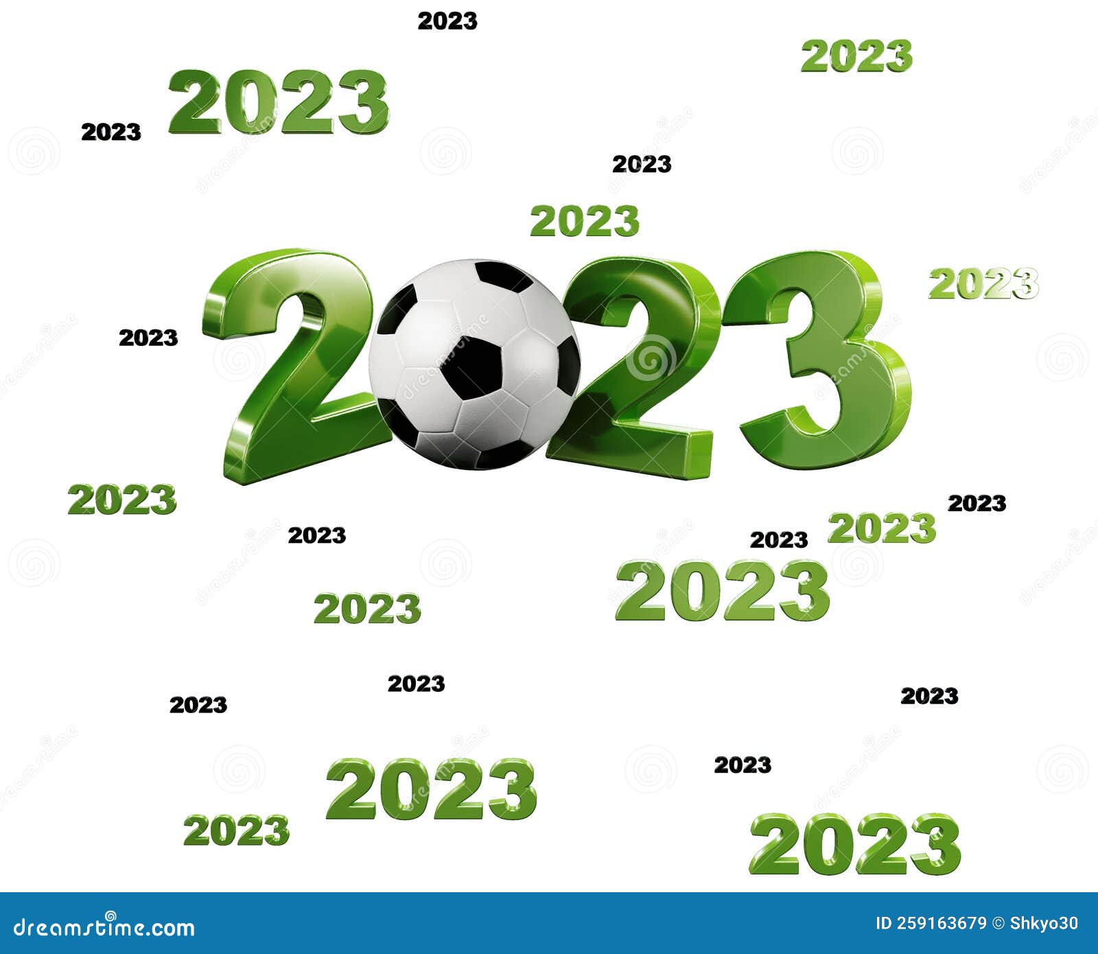 Many Football 2023 Designs on White Stock Illustration - Illustration ...