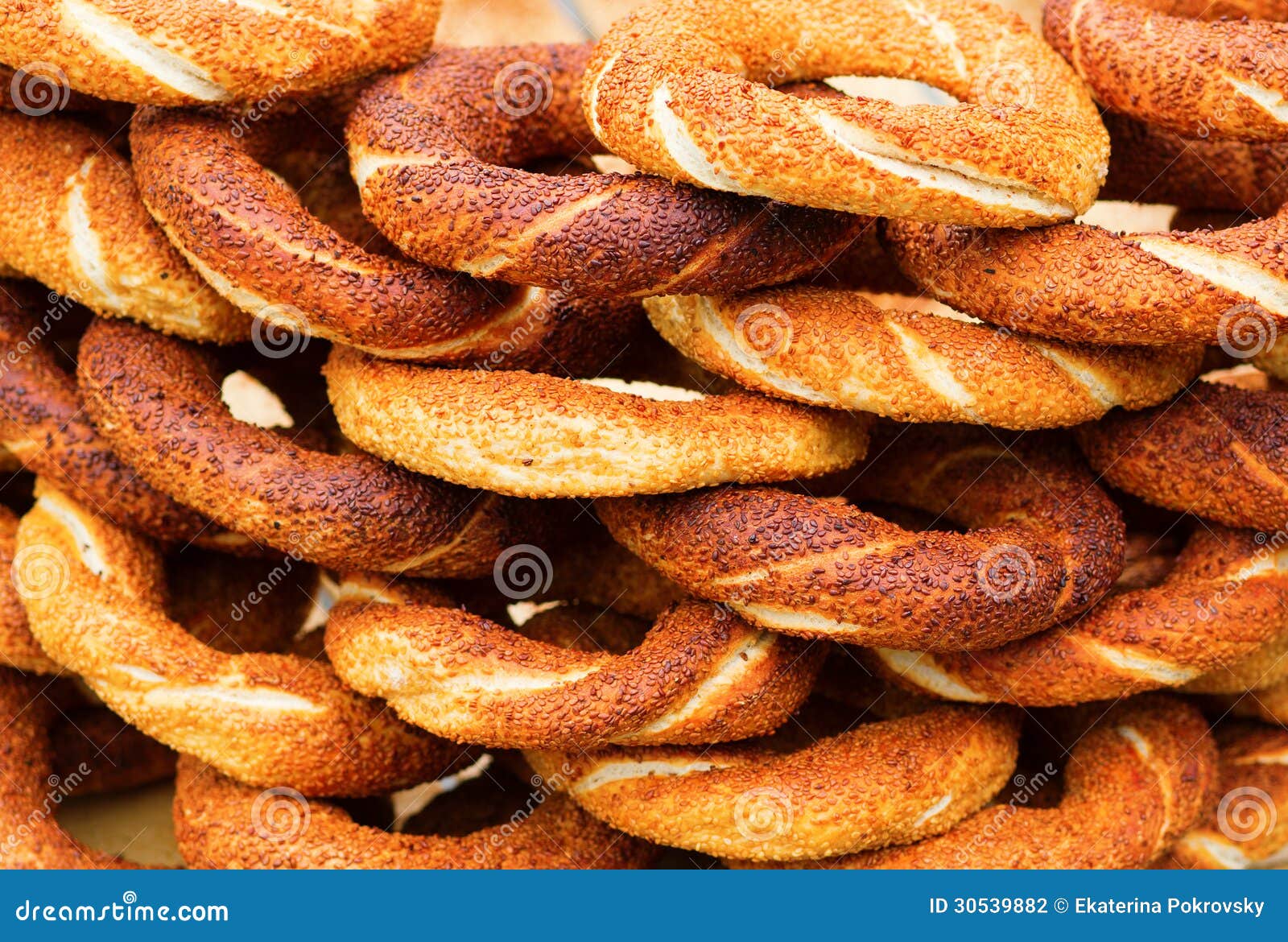 Many fresh Turkish bagels stock photo. Image of food - 30539882