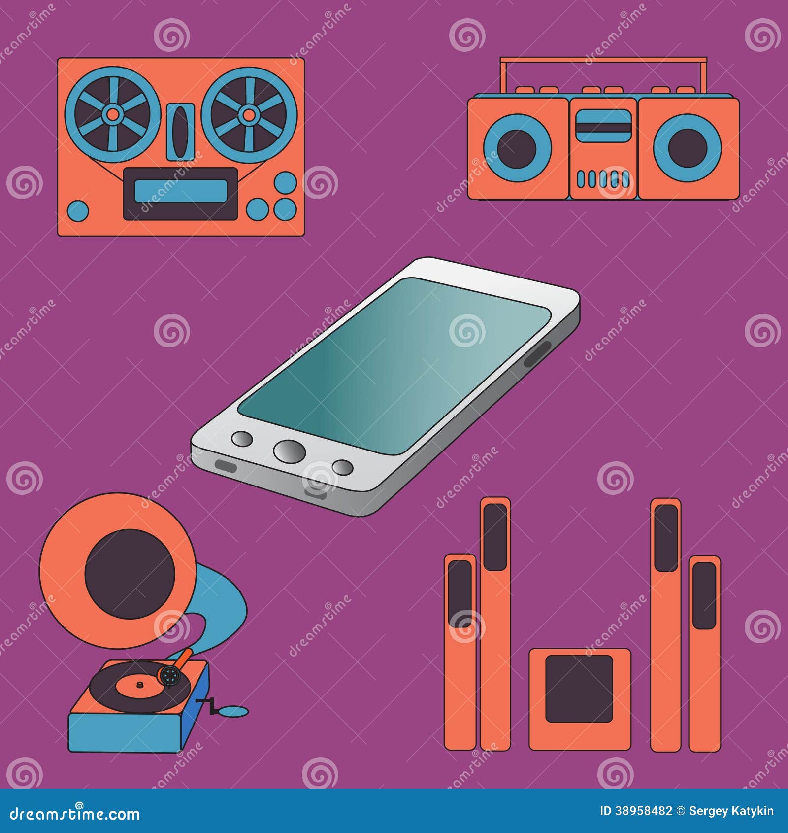 Many Functions Carries a Modern Mobile Phone. Stock Vector ...