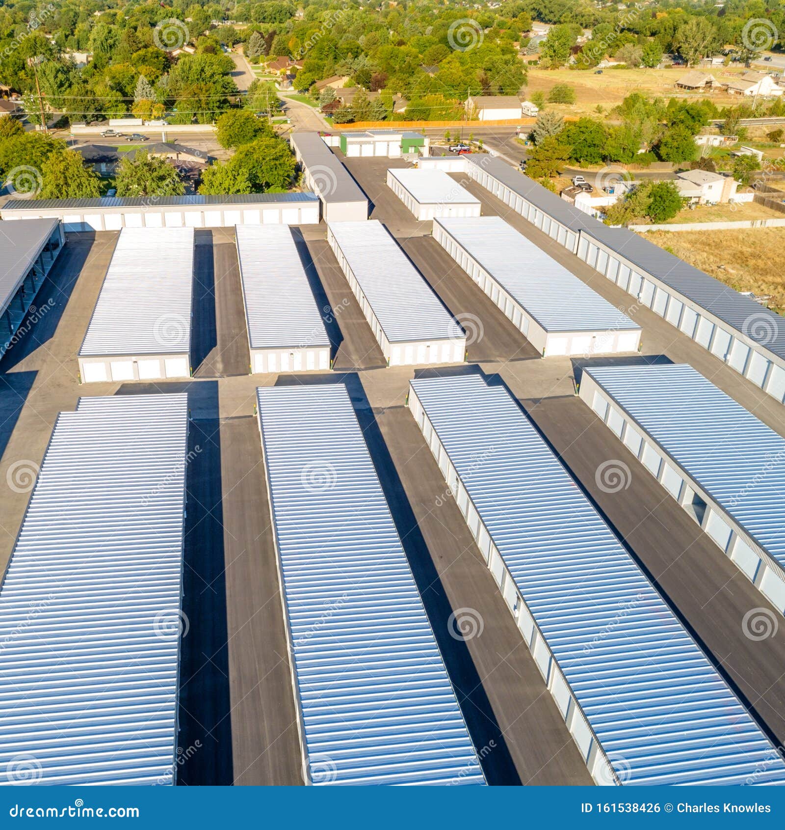 Many Garages of a Mini Storage Facility As Seen from Above Stock Photo ...