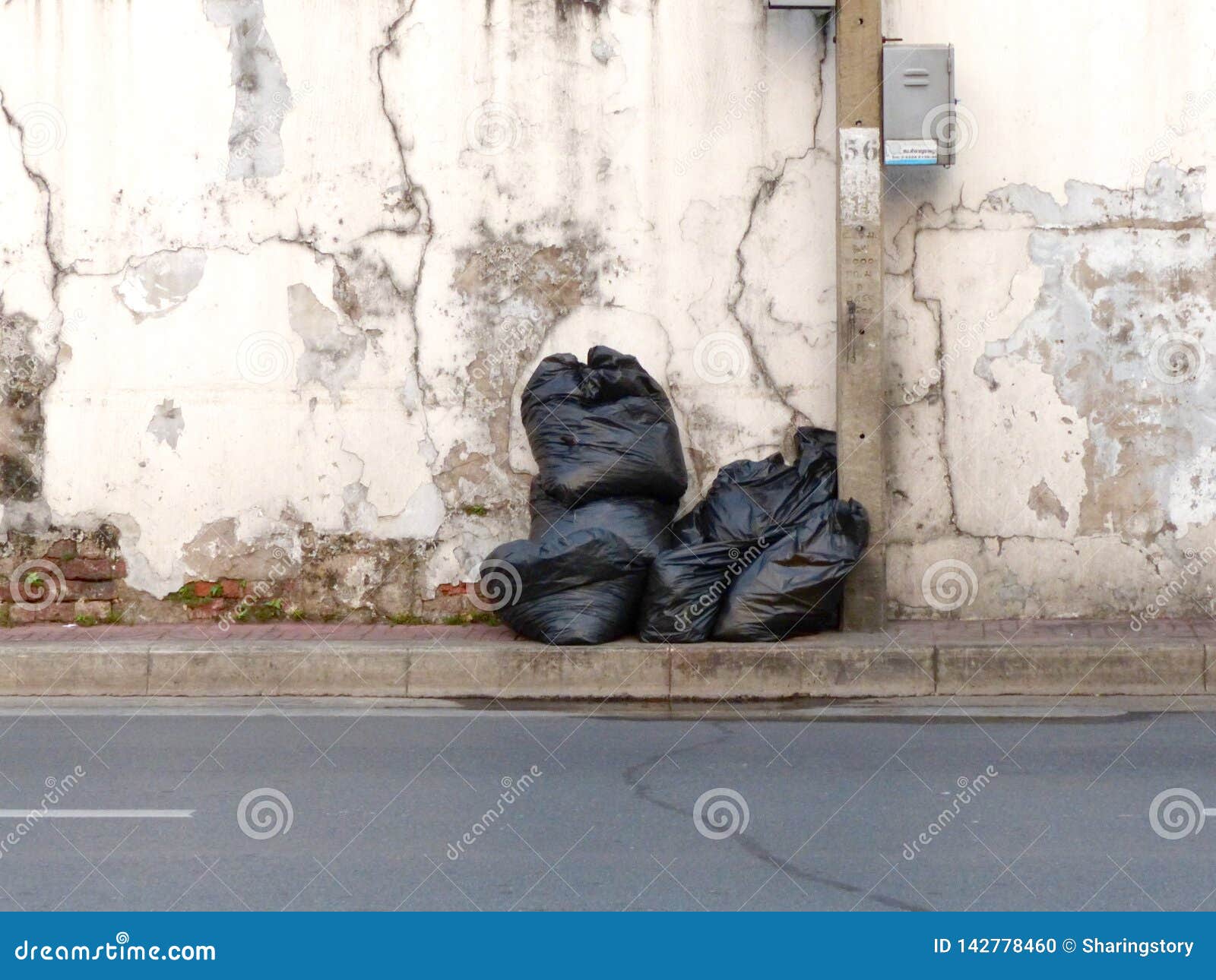 Many Garbage Plastic Bags stock photo. Image of rubbish - 142778460