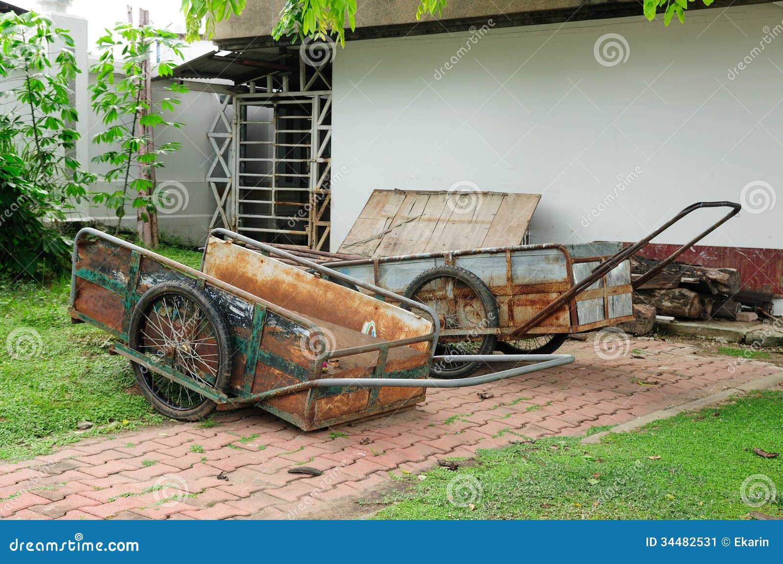 Many Garden Handcarts in Thailand. Stock Image - Image of harvest ...