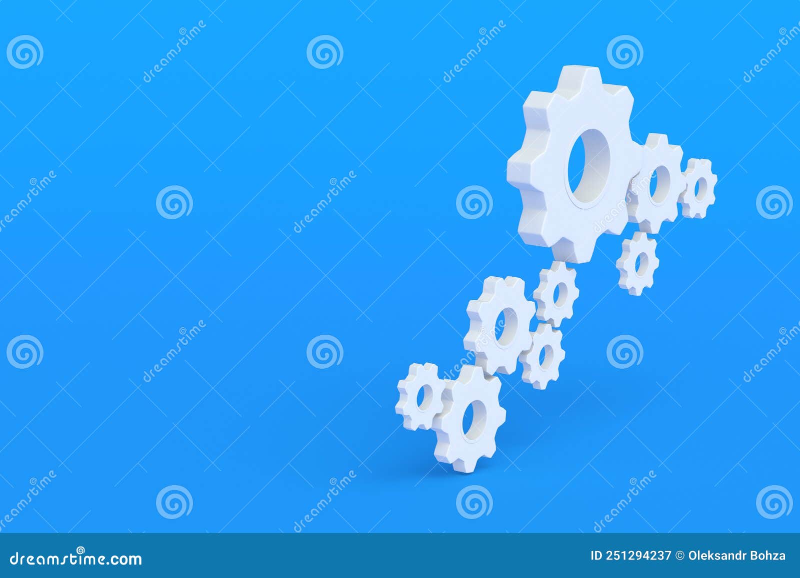 Many Gears on Blue Background. Engineering Technology Stock ...
