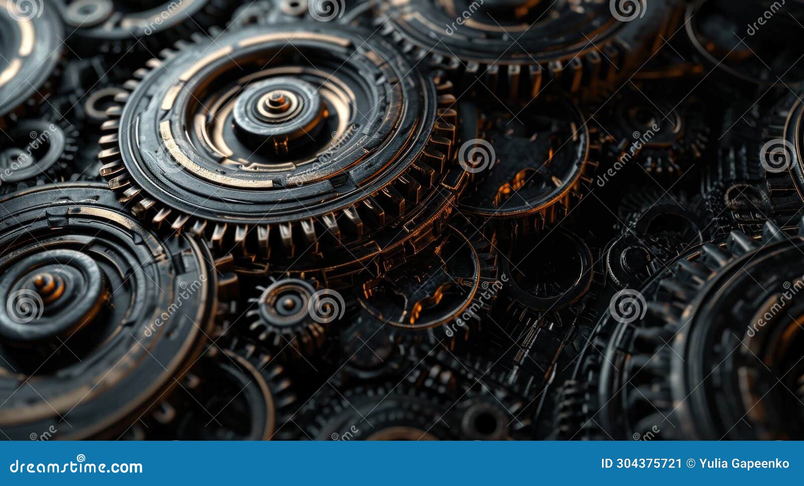 Many Gears Close Up Inside of a Machine. Stock Image - Image of ...