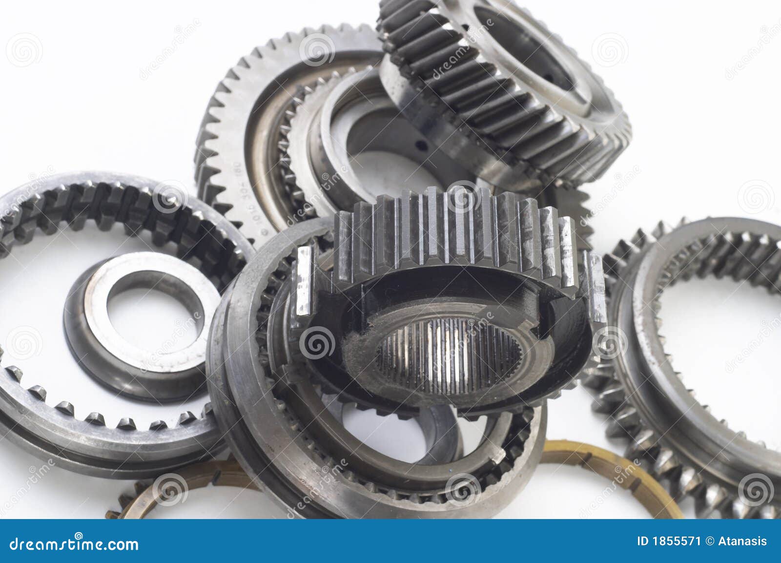 Many gears over white stock image. Image of steel, parts - 1855571