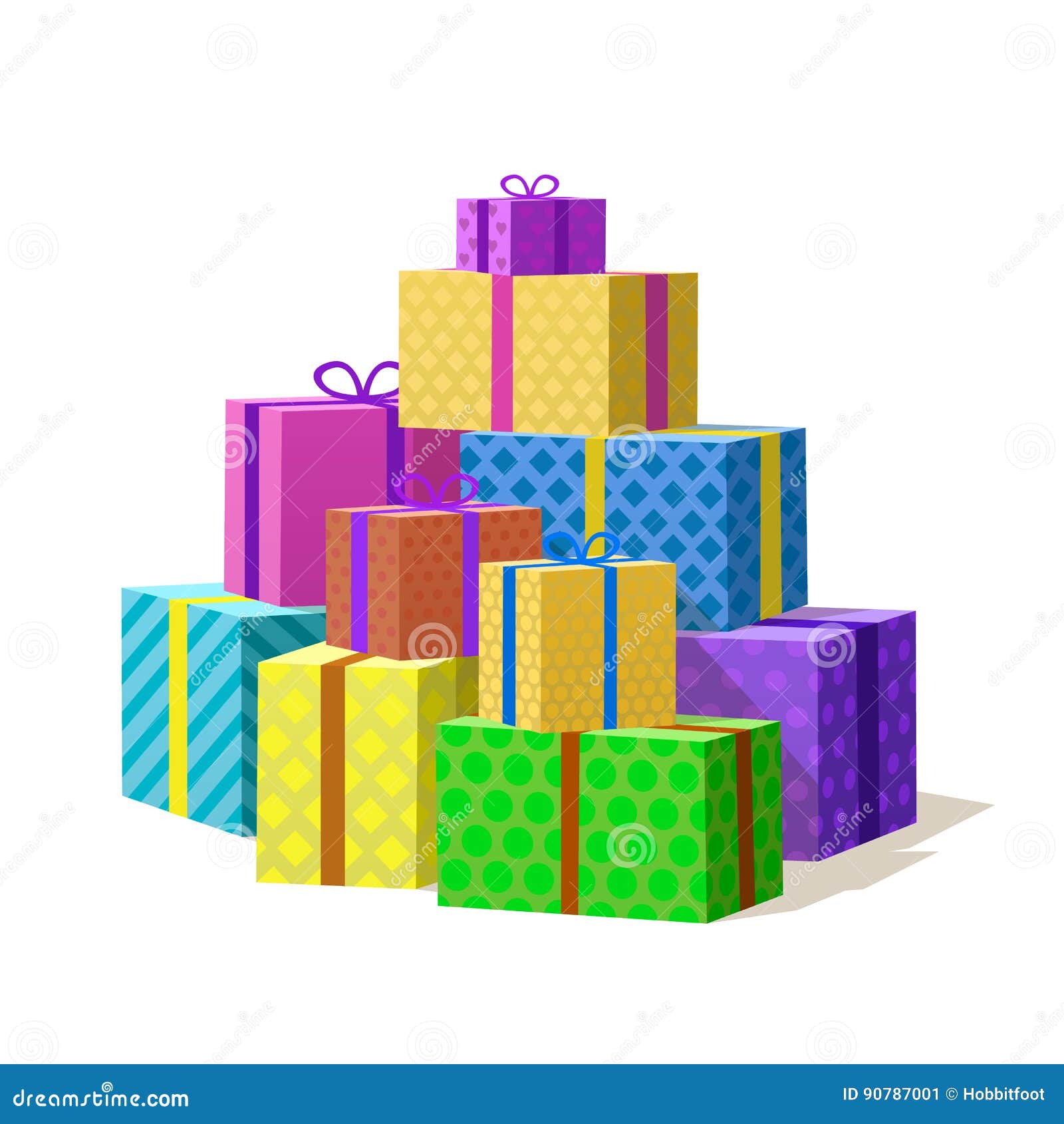 Many Gift Box, Mountain of Gifts. Vector Illustration Stock Vector ...