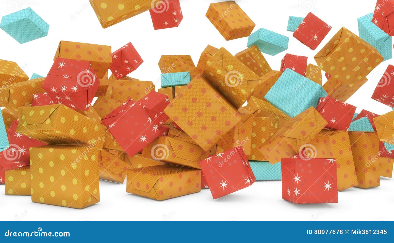 Many gift boxes falling stock illustration. Illustration of celebration ...