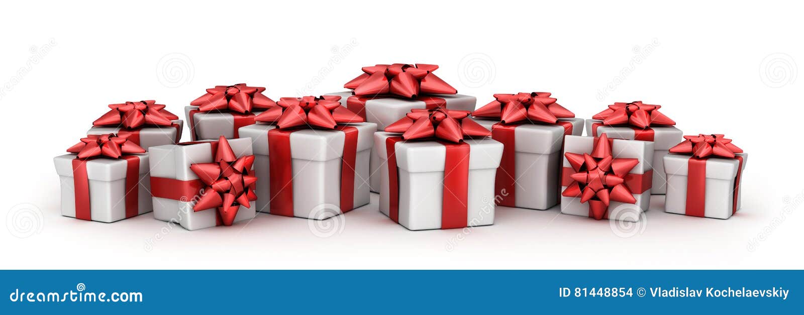 Many Gift and White Background Stock Illustration - Illustration of ...