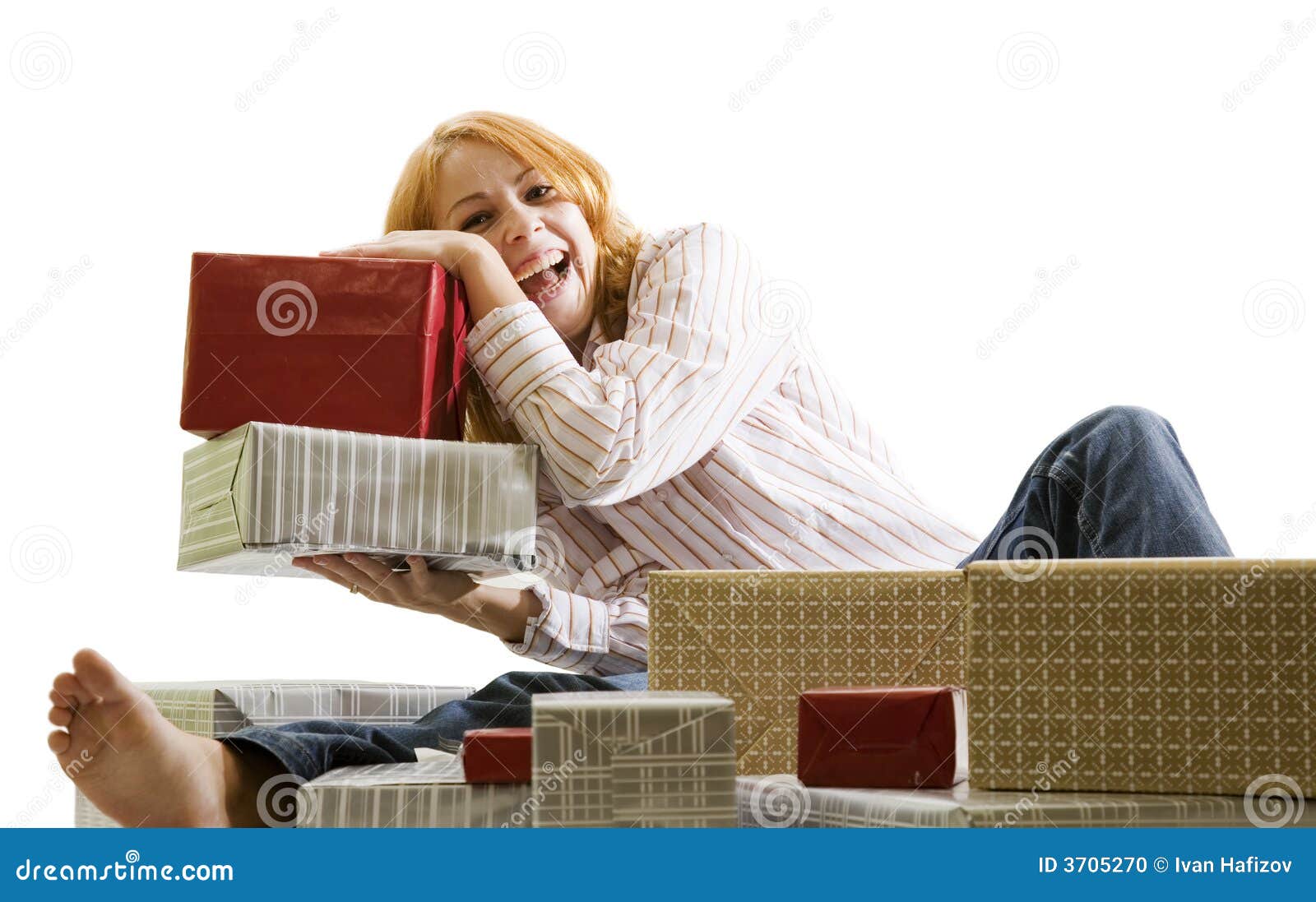 So many gifts! stock photo. Image of cheerful, isolated - 3705270