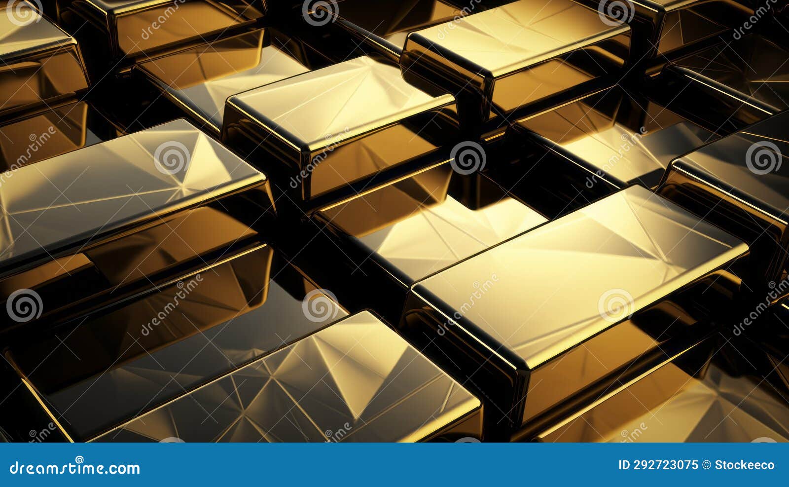 Stylized Gold Bars on Shiny Background: Precise Sculpted Shapes and ...