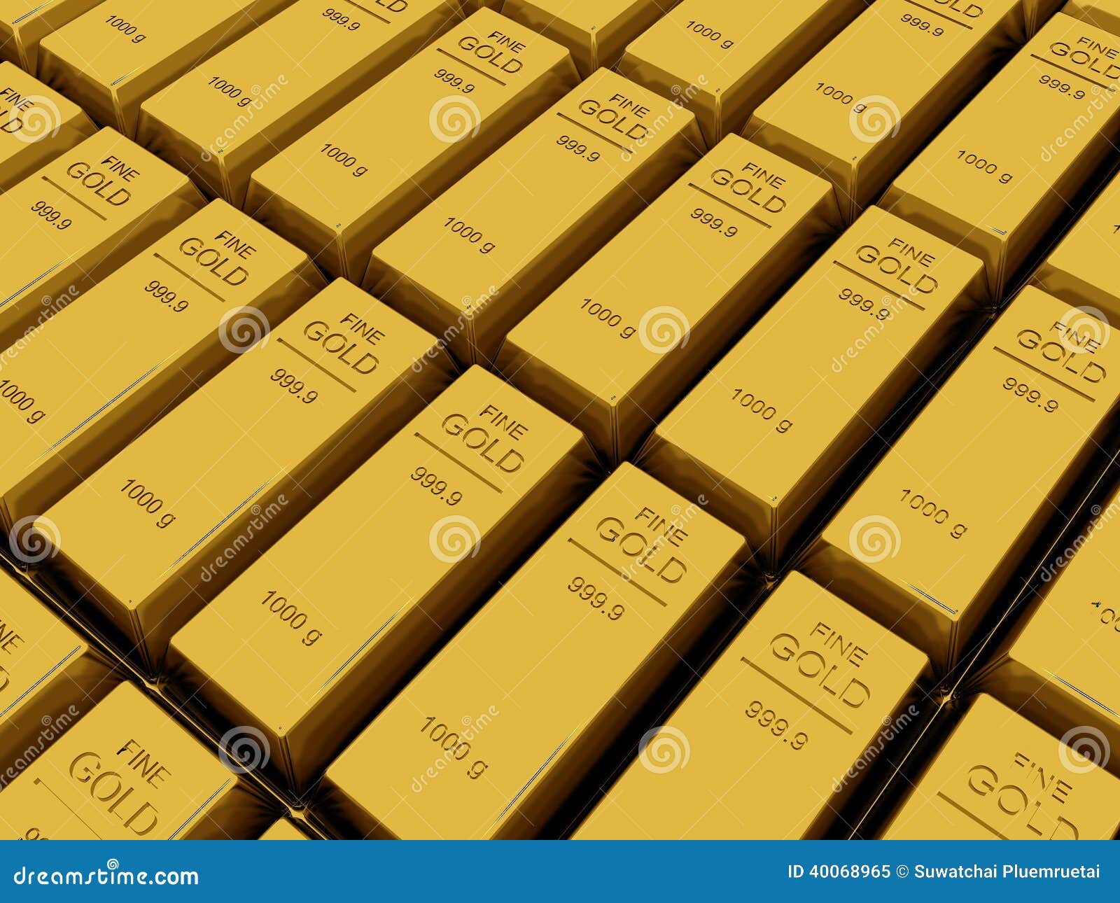 Many Gold bars or Ingot stock illustration. Illustration of profit ...