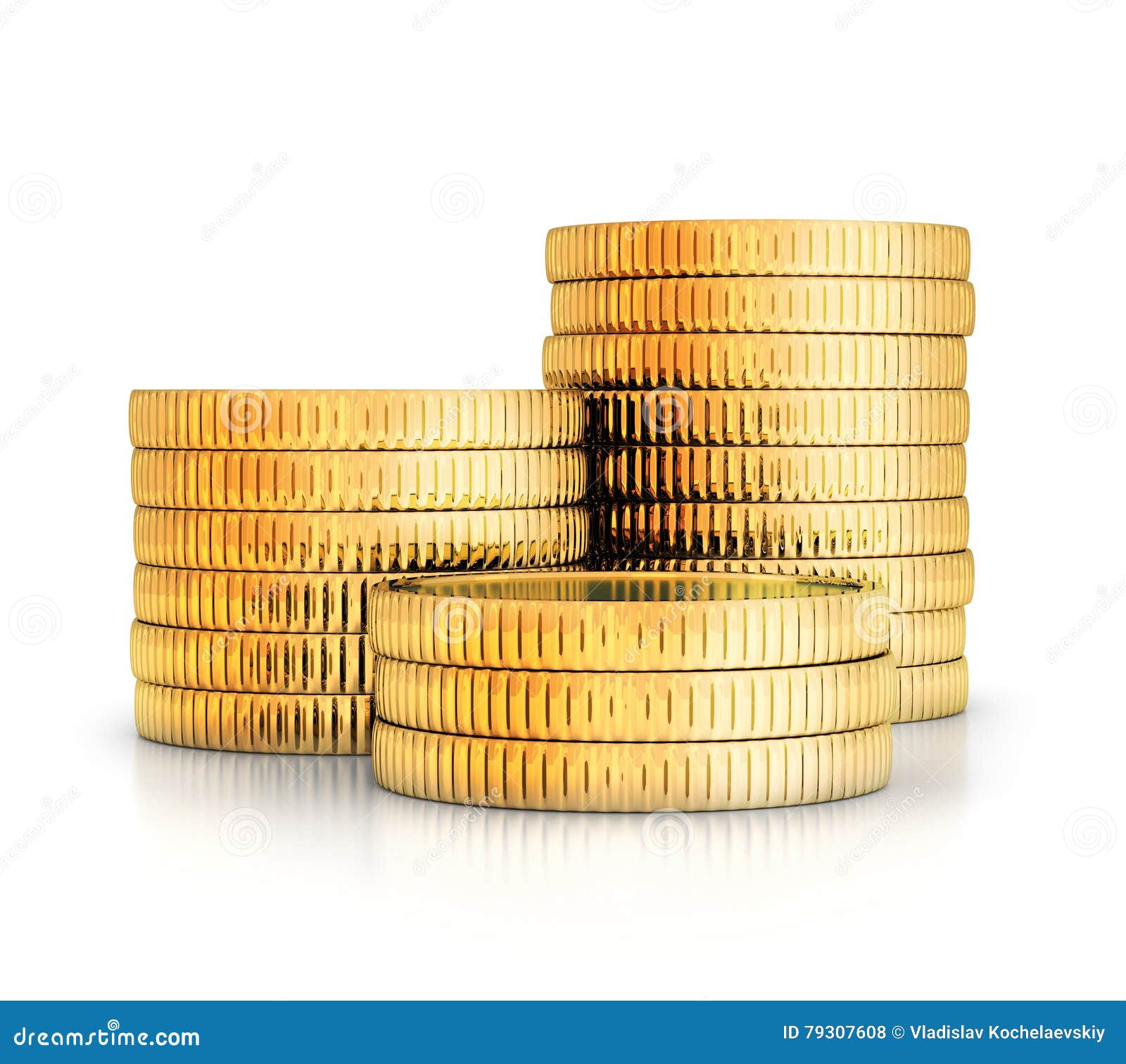 Many gold coints stock illustration. Illustration of accounting - 79307608