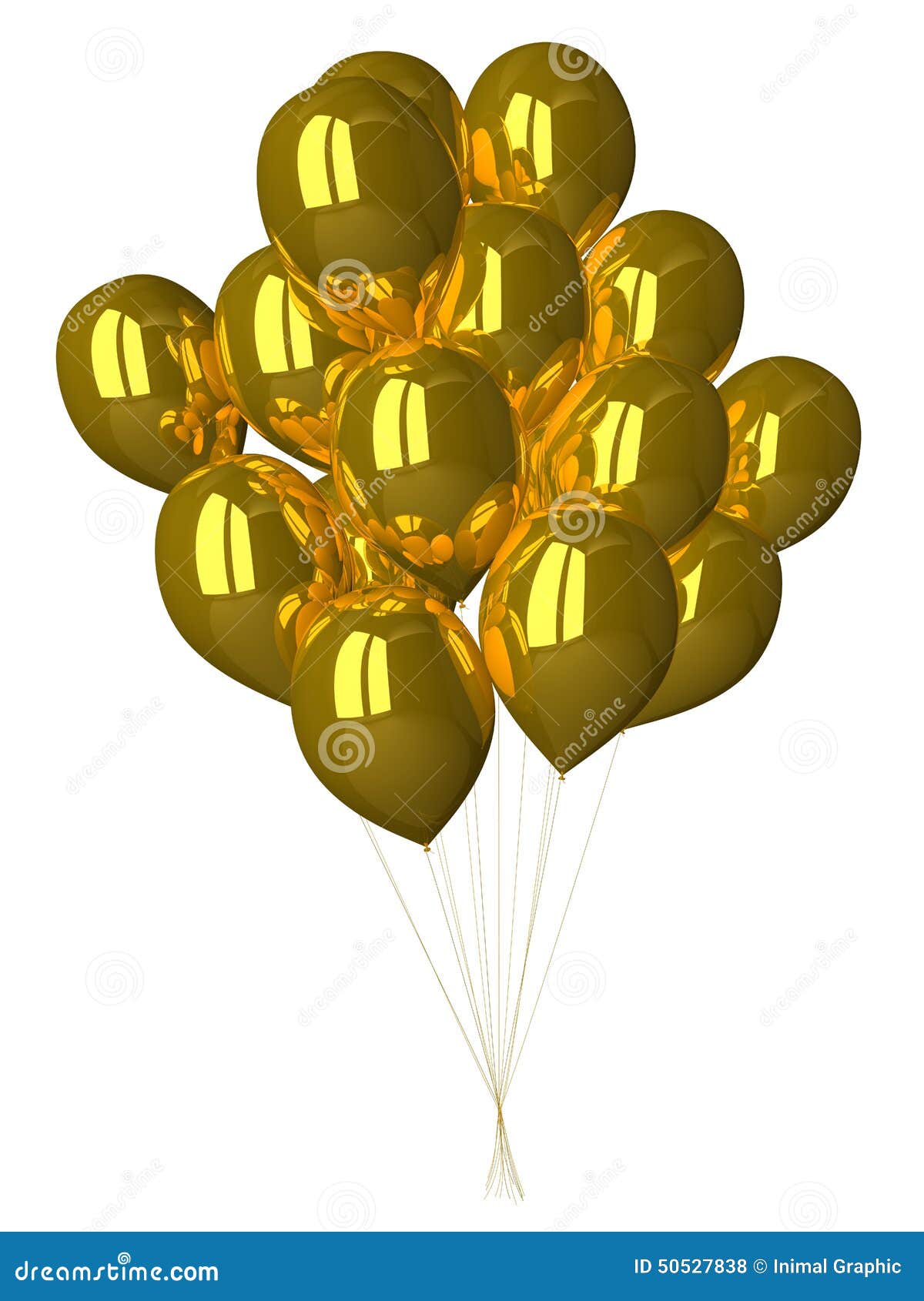 Many gold glossy balloons stock illustration. Illustration of balloon ...