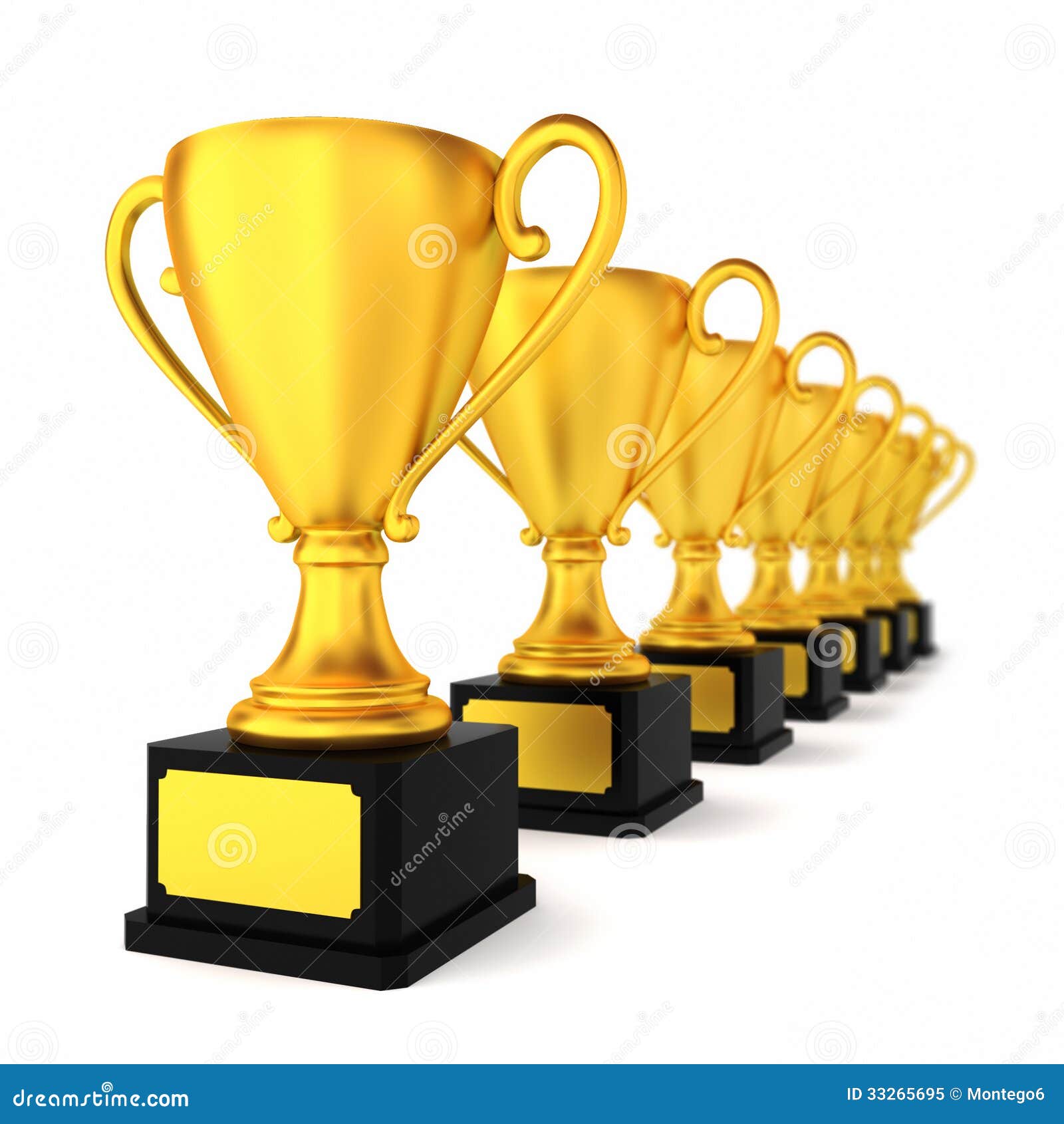 Many golden cups stock illustration. Illustration of metal - 33265695