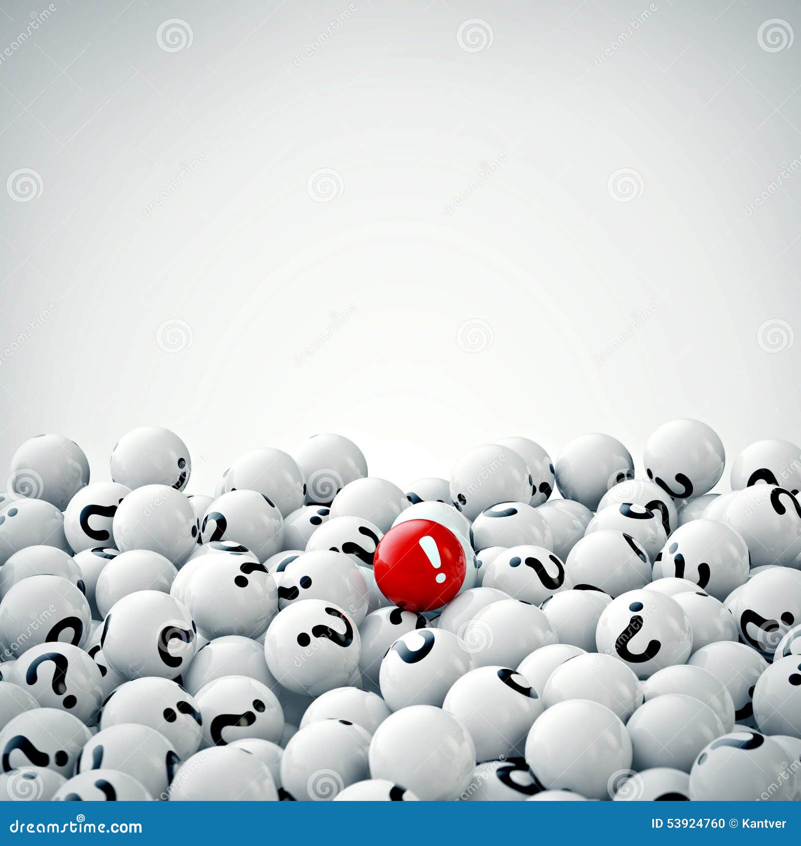 Many Gray Balls with Question Marks. 3d Rendering Stock Illustration ...