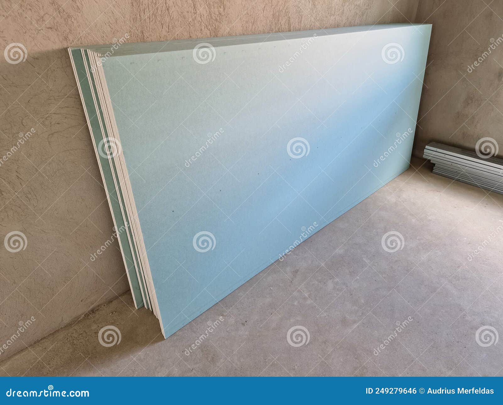 Many Green Drywall Sheets for Constructions Stock Photo - Image of ...