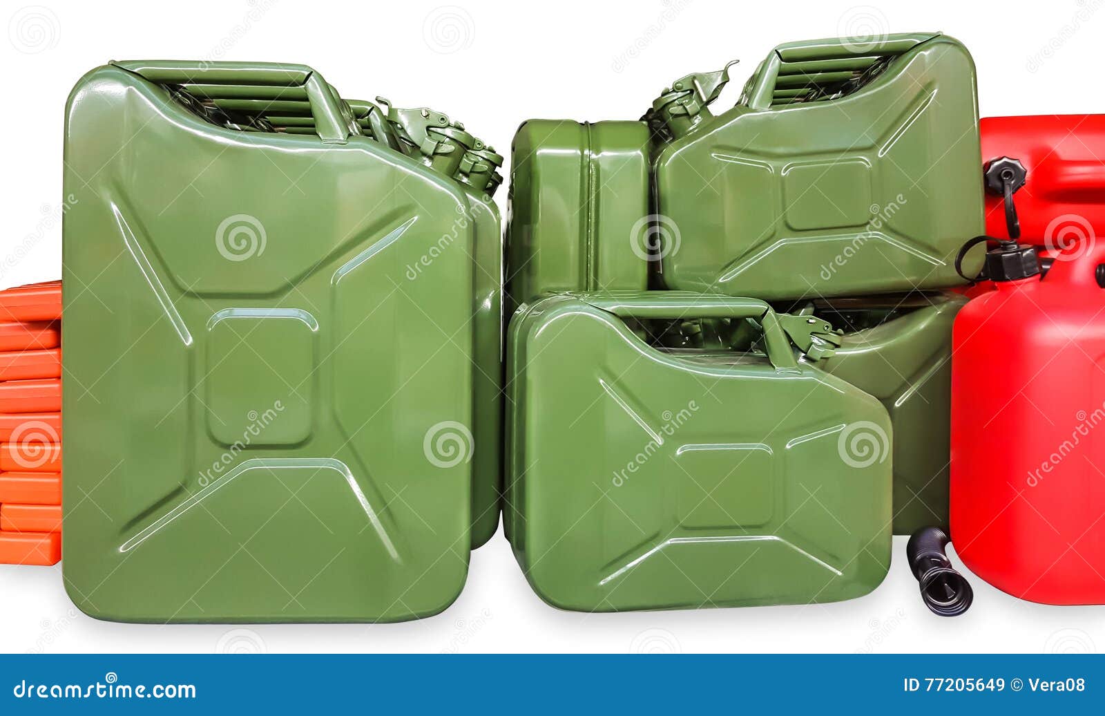Many Green Metal Cans on a White Stock Image - Image of reserve, handle ...