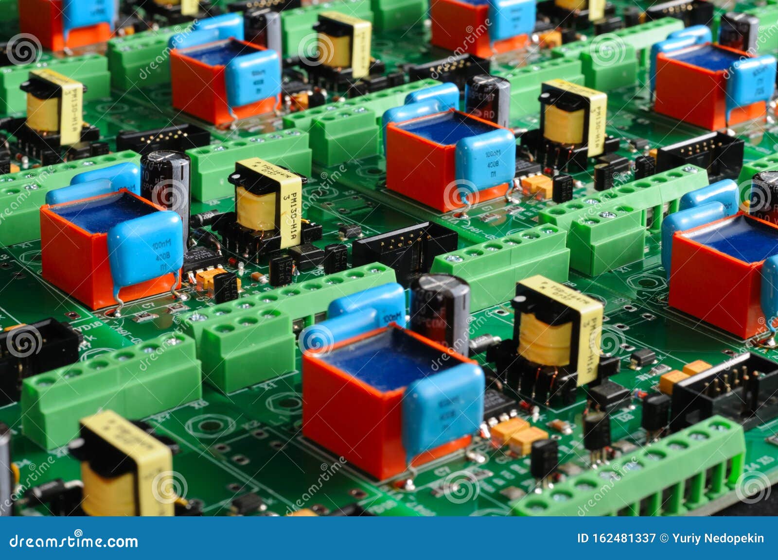 Many Green PCB Microcircuit Board Stock Image - Image of electric ...
