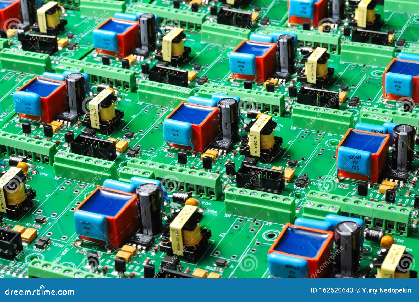 Many Green PCB Microcircuit Board Stock Image - Image of detail ...