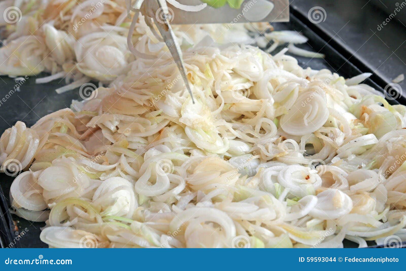 Many Grilled Onion in the Asian Restaurant Stock Photo - Image of ...
