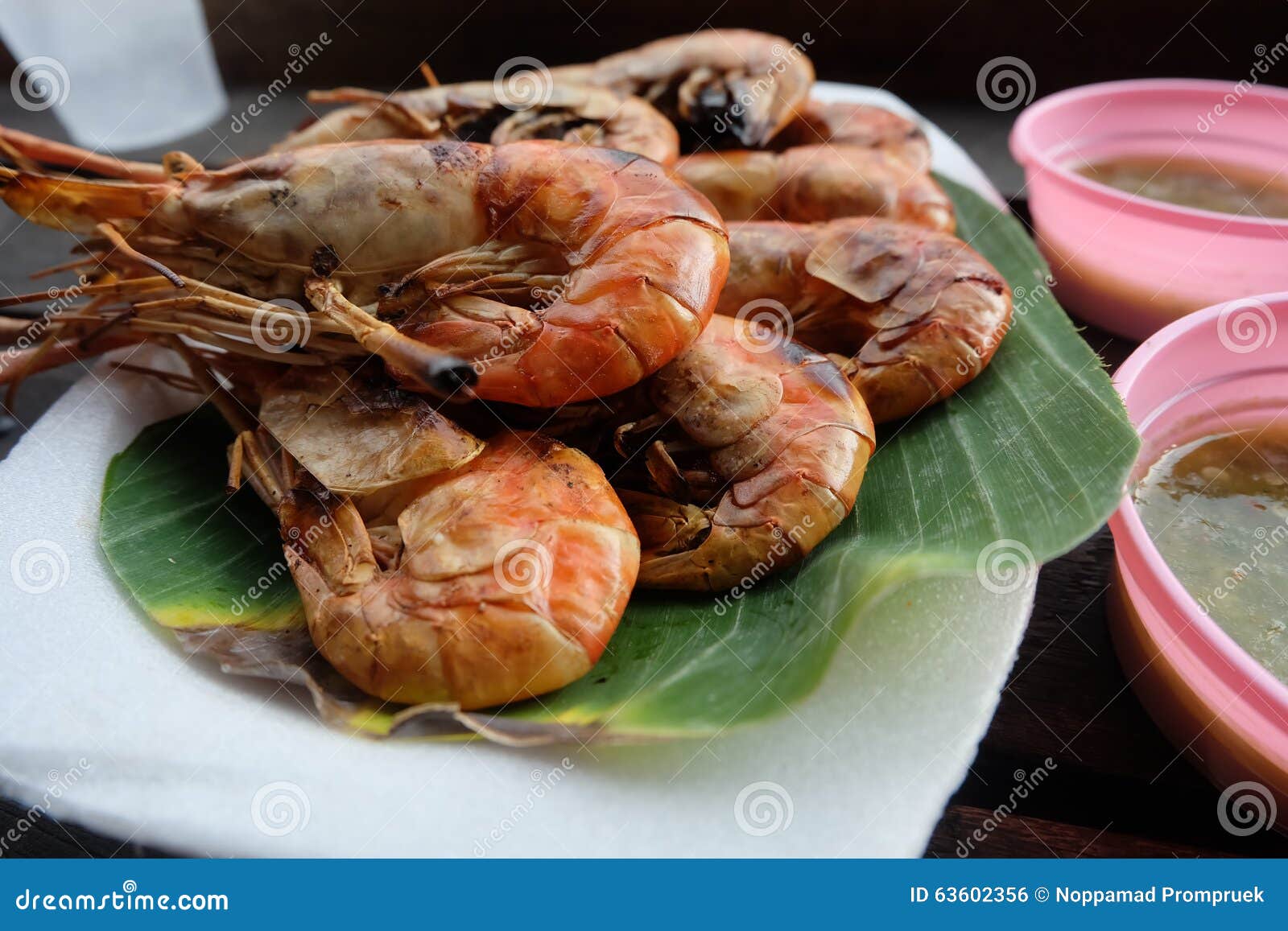 Many grilled prawns stock photo. Image of gourmet, restaurant - 63602356