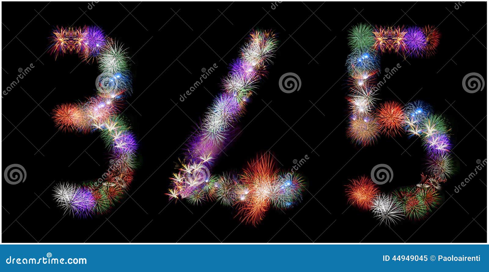 Many Groups of Exploding Fireworks Shaped Like Numbers Stock Image ...