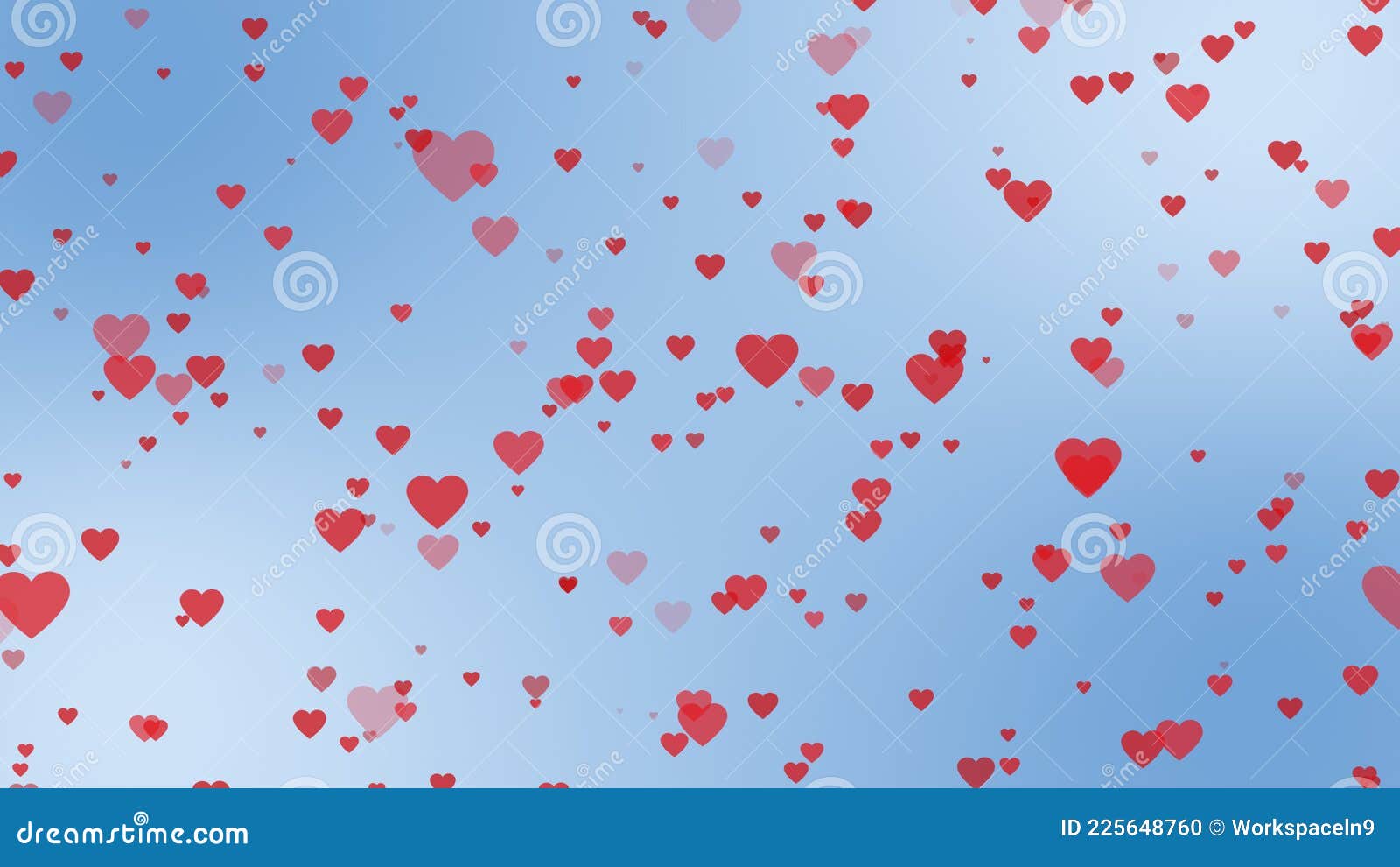 Many Half Transparent Red Hearts Quickly Appear in the Frame and Fall ...