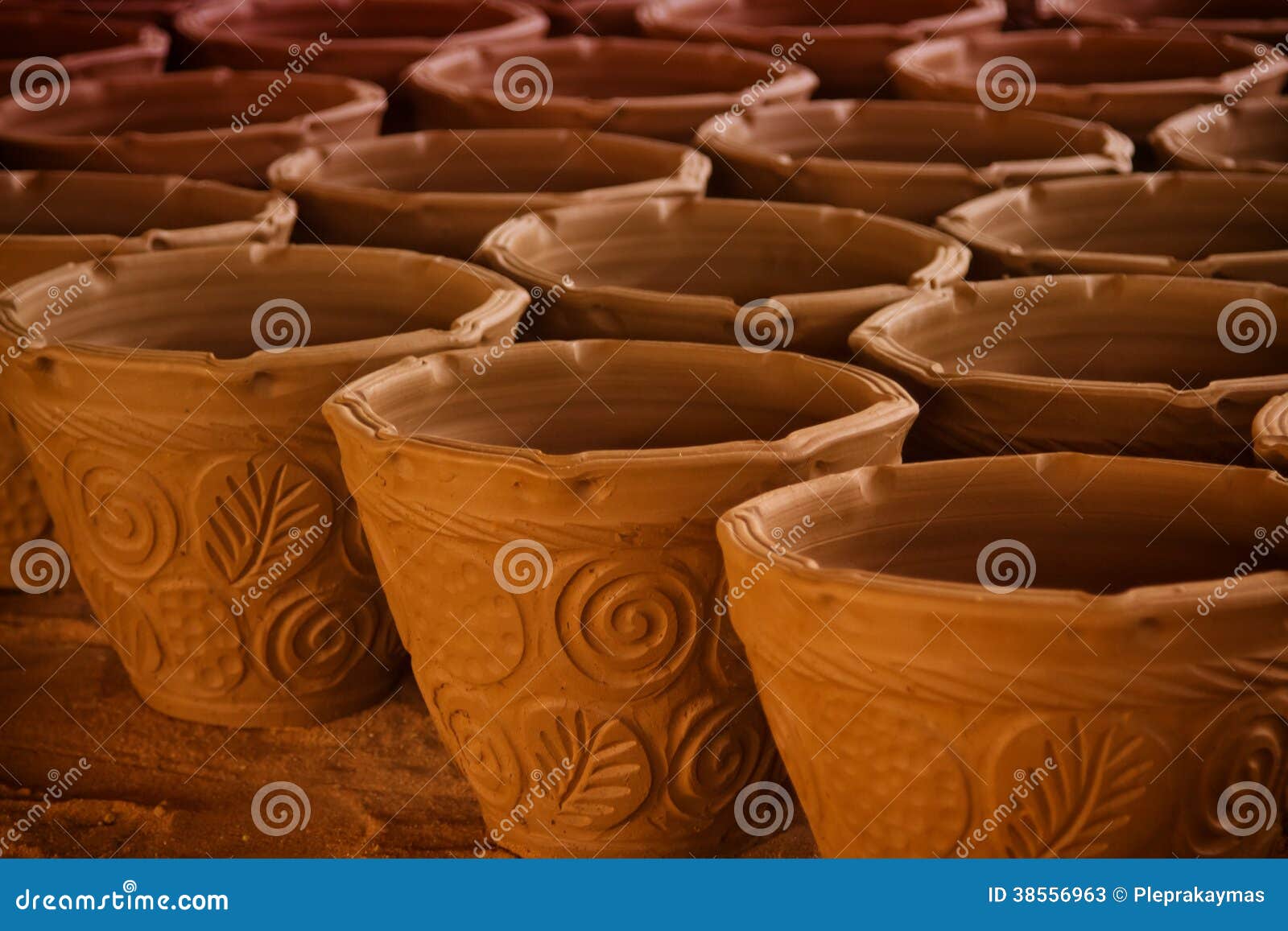 Many handmade clay pots stock image. Image of baked, brick - 38556963