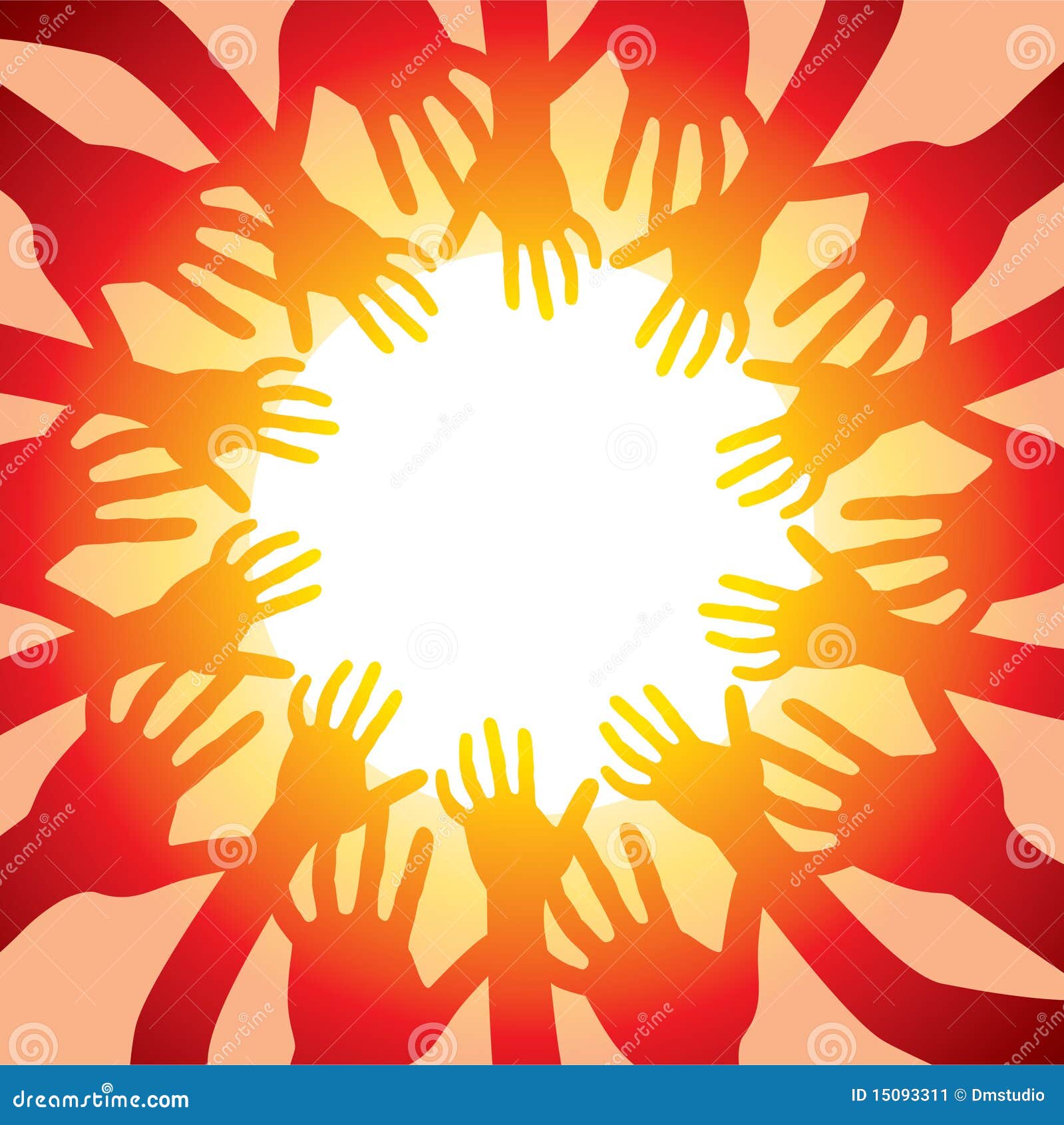Many hands stock vector. Illustration of friendship, outline - 15093311
