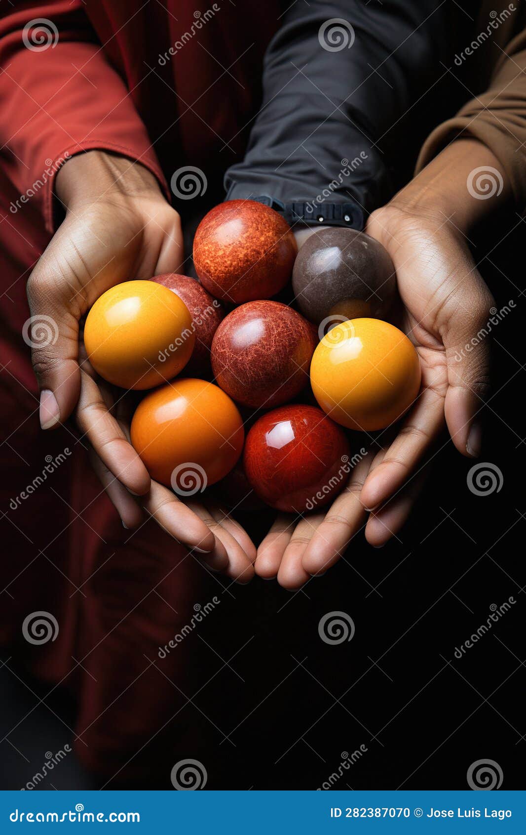 Many Hands of Different Races United Holding Planets Stock Illustration ...