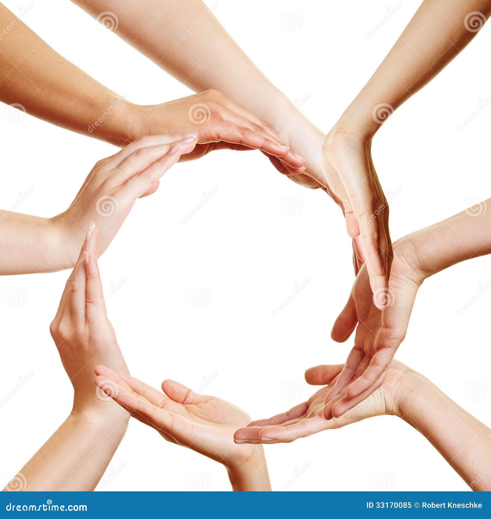 Many Hands Forming a Circle Stock Image - Image of isolated, together ...
