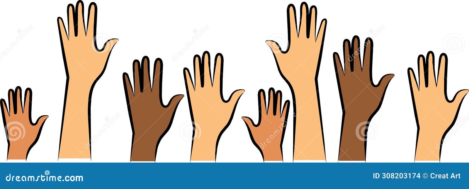 Many hands stock vector. Illustration of graphic, hands - 308203174