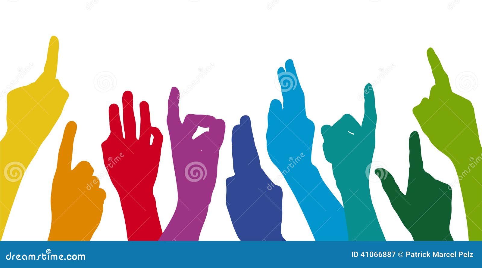 Many hands pointing high stock vector. Illustration of directed - 41066887