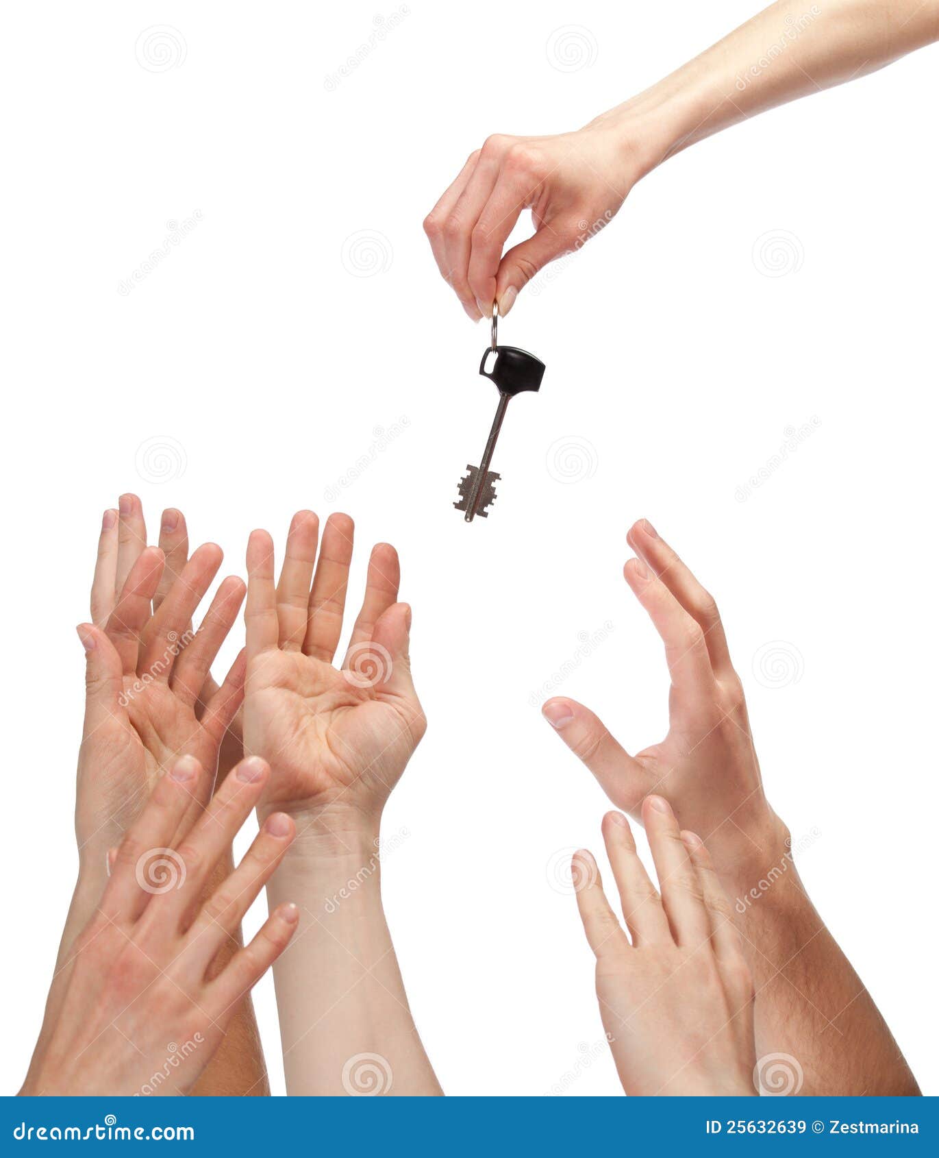 Many Hands Reaching Out for Key Stock Image - Image of desire, concept ...