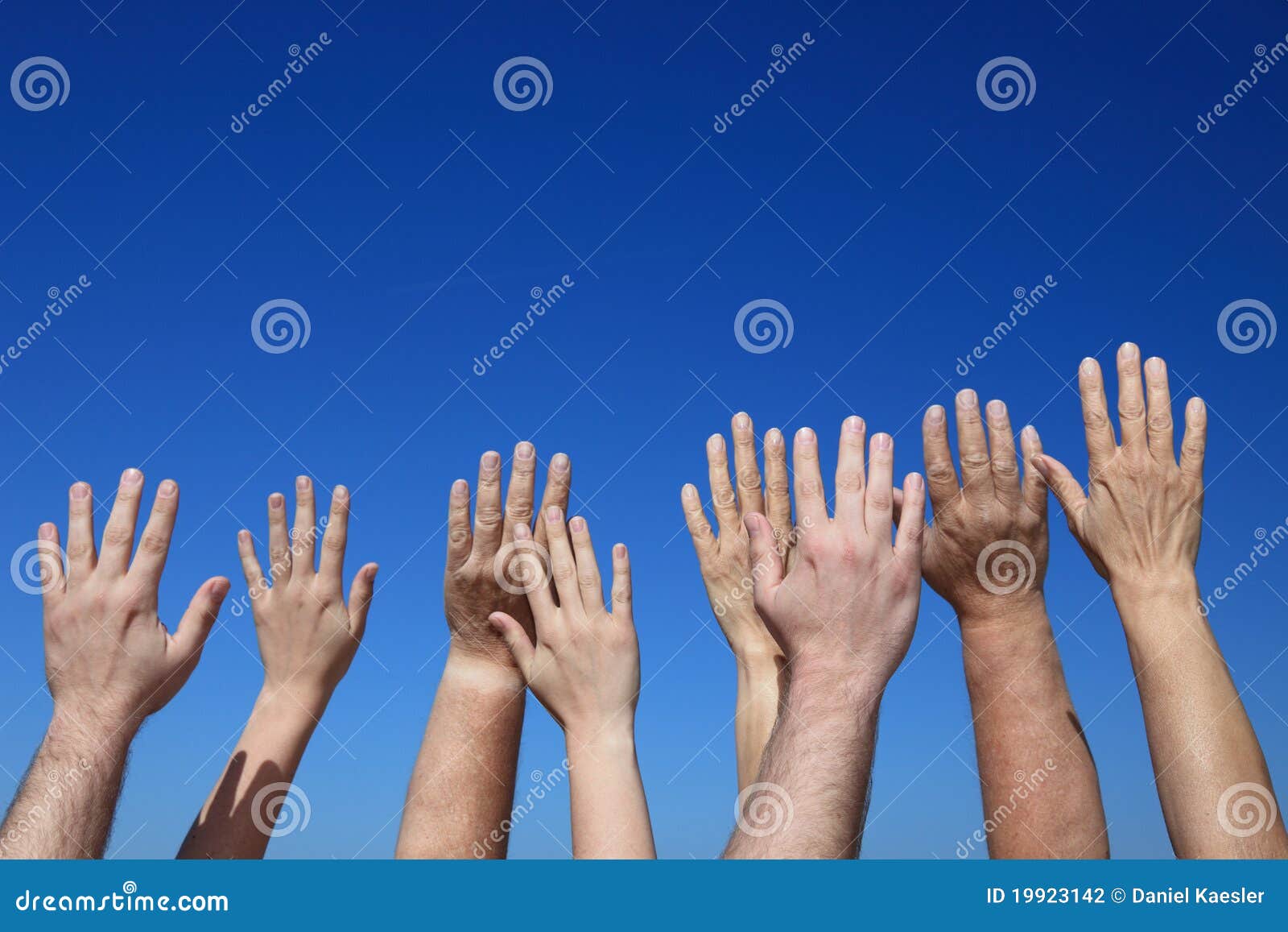 Many Hands Reaching To the Sky Stock Photo - Image of together, crowd ...
