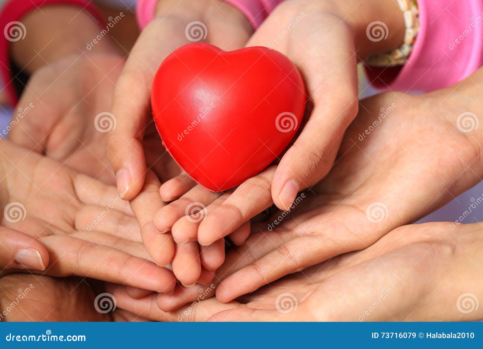 Many hands and a red heart stock image. Image of hand - 73716079