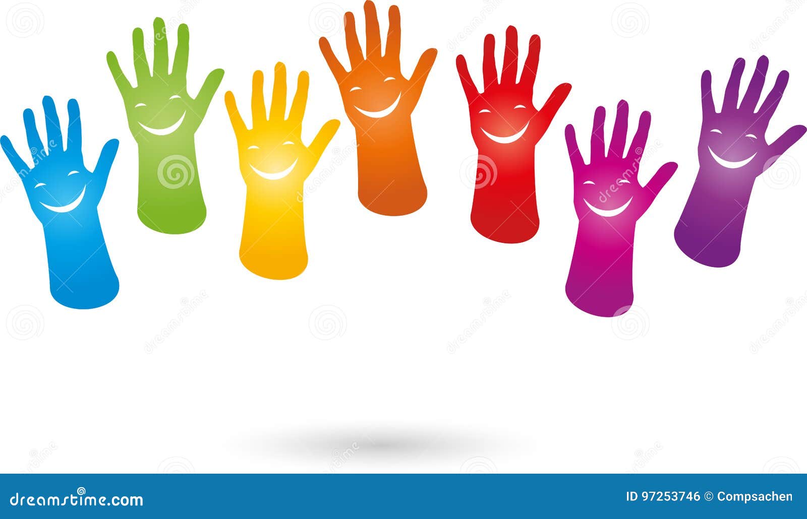 Many Hands with Smile, People and Children Logo Stock Vector ...
