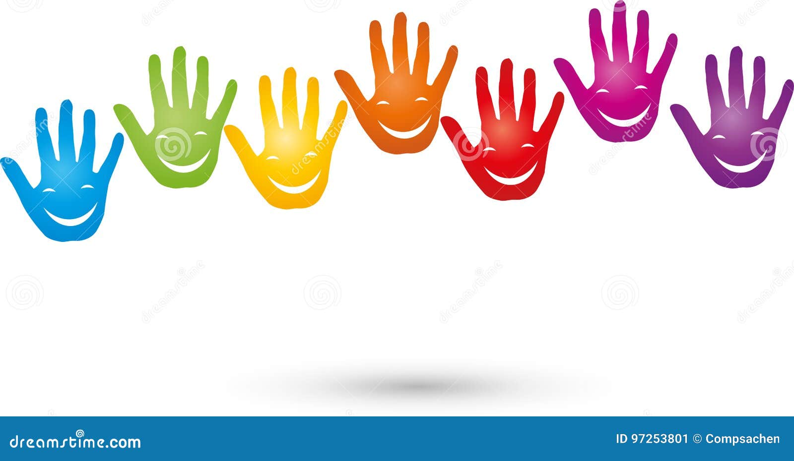 Many Hands with Smile, People and Children Logo Stock Vector ...