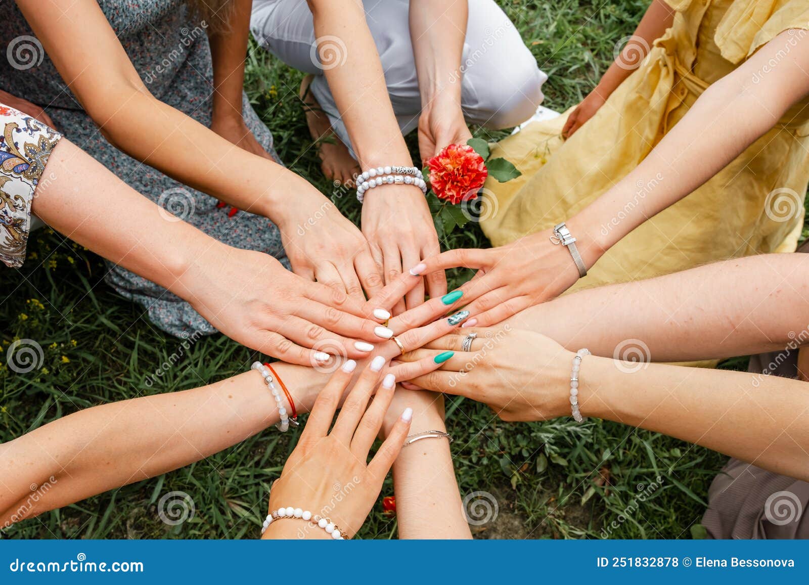 Many Hands Together: Group of People Joining Hands. Teamwork Stock ...