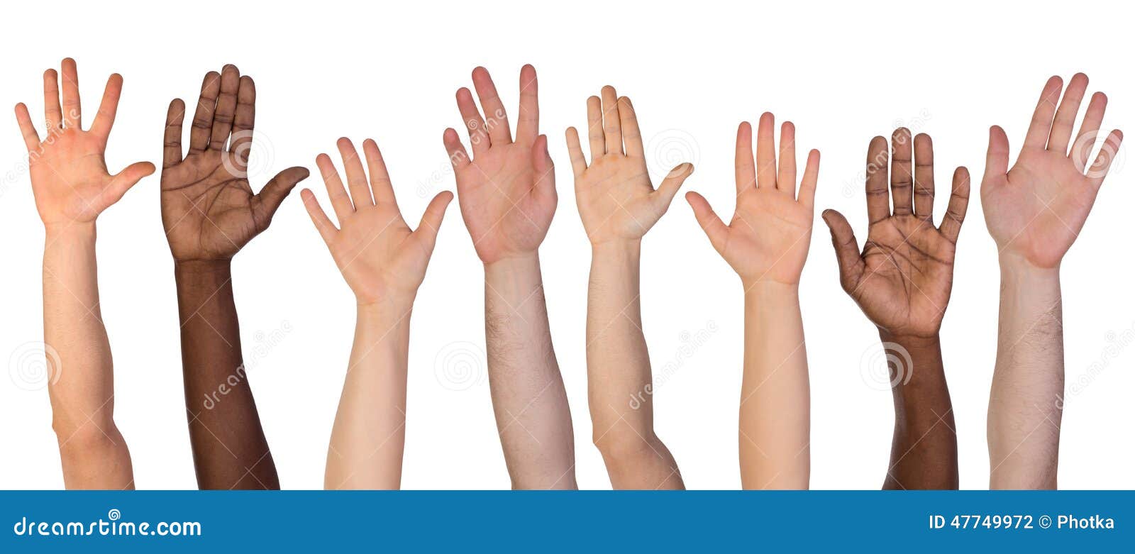 Many Hands Up Isolated on White Stock Photo - Image of person ...