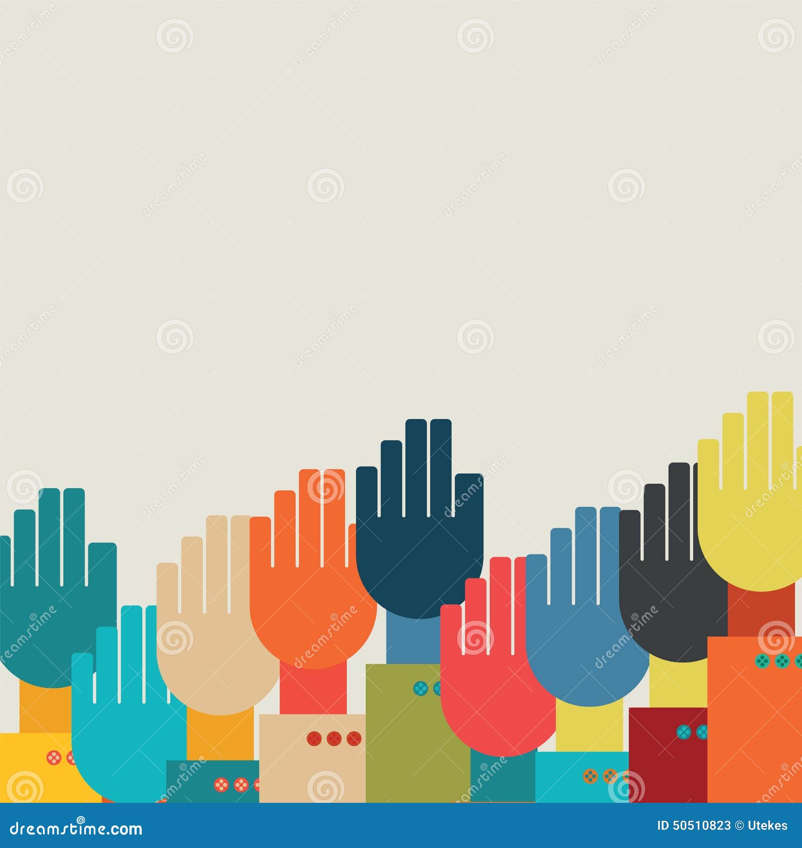 Many hands. stock vector. Illustration of assistance - 50510823