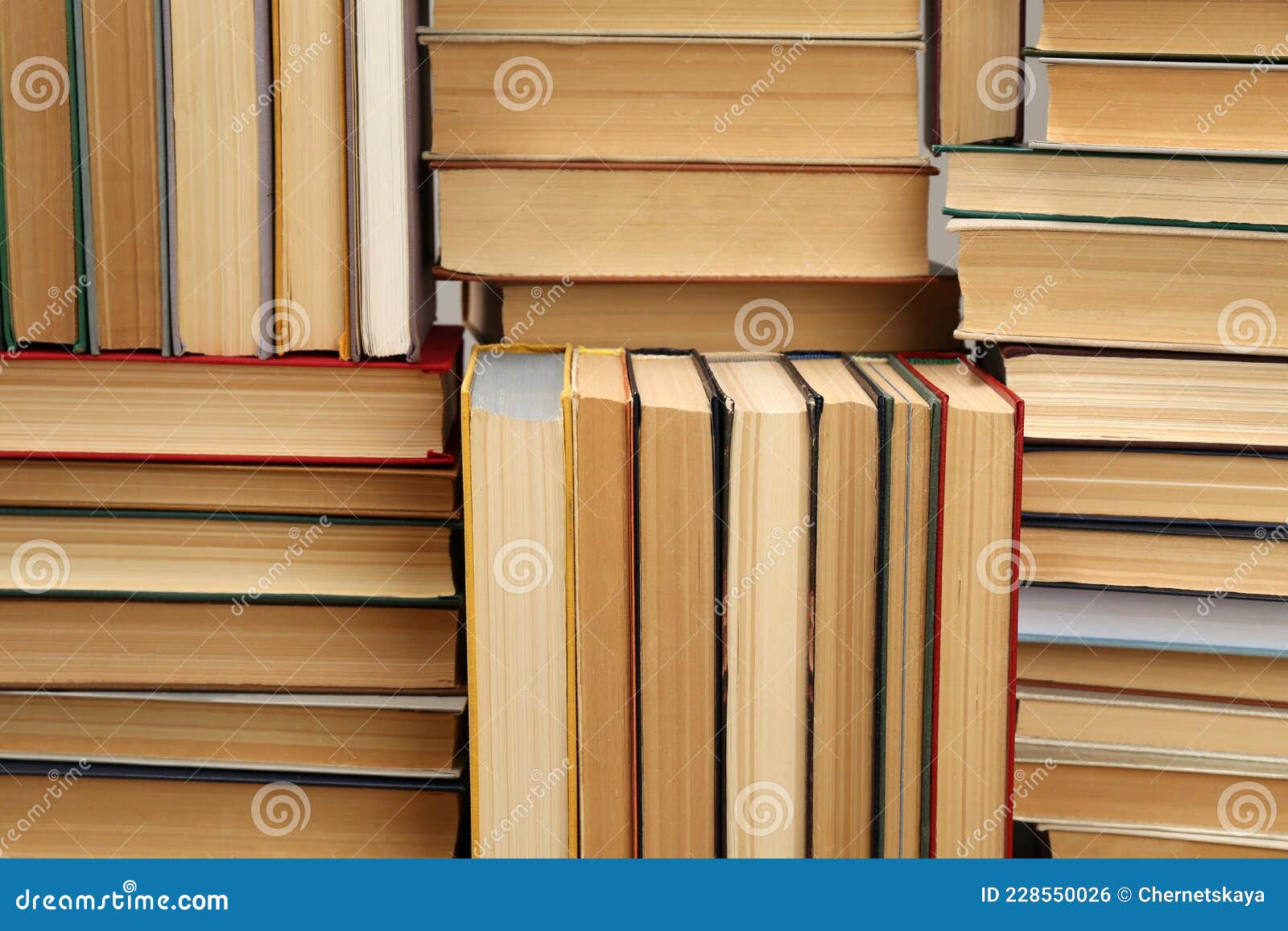 Many Hardcover Books As Background. Library Material Stock Photo ...