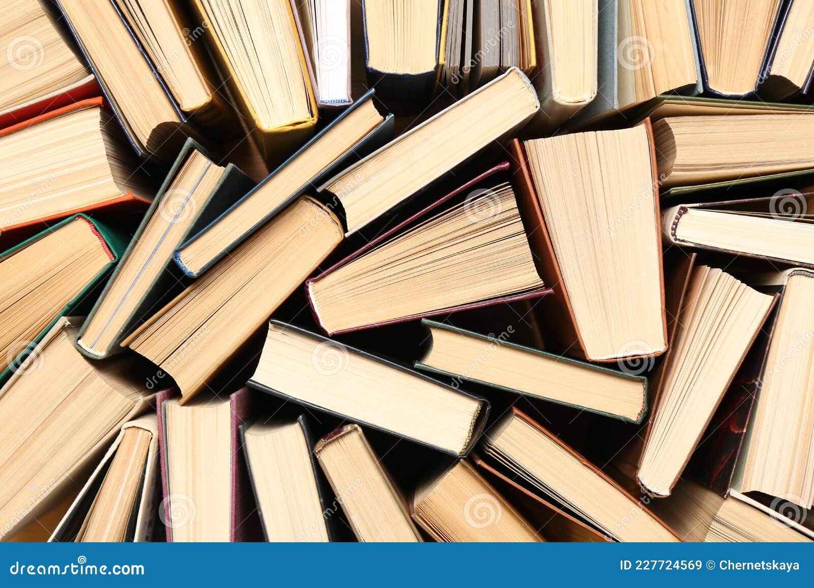 Many Hardcover Books As Background, Top View. Library Material Stock ...