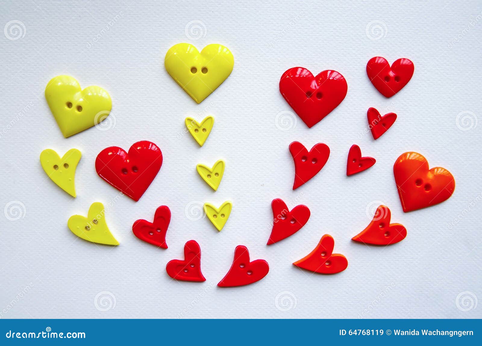 Many Heart Shape Buttons Arranged on Paper Stock Image - Image of paper ...