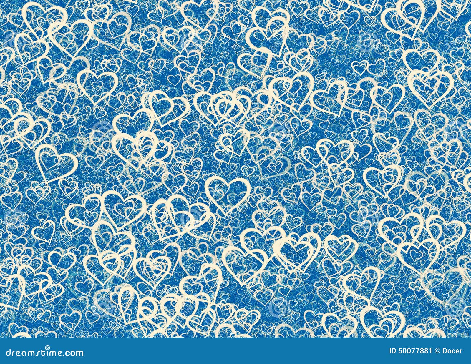 Many Hearts on a Blue Backgrounds. Love Texture Stock Illustration ...