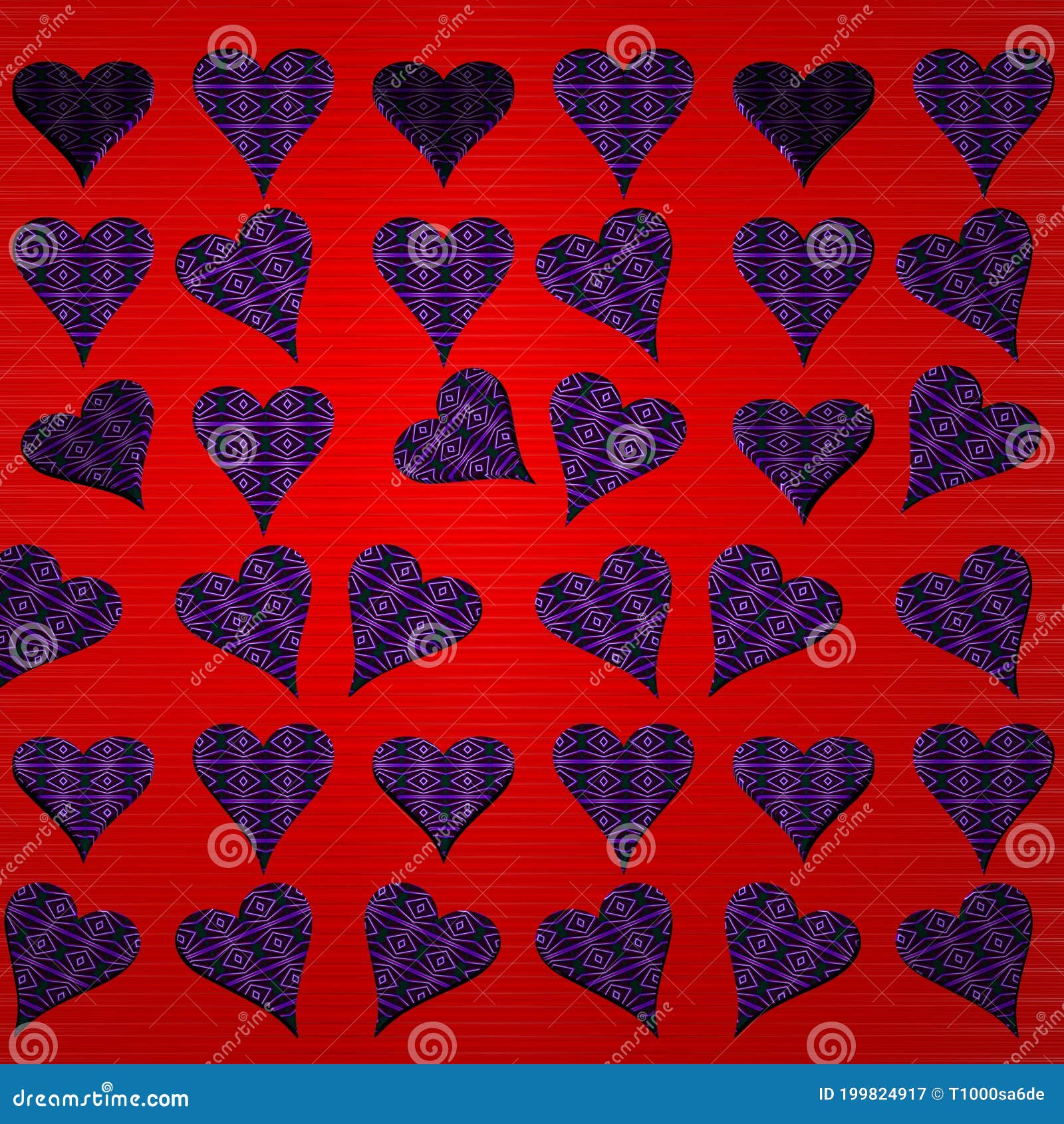 Many hearts with patterns. stock illustration. Illustration of color ...